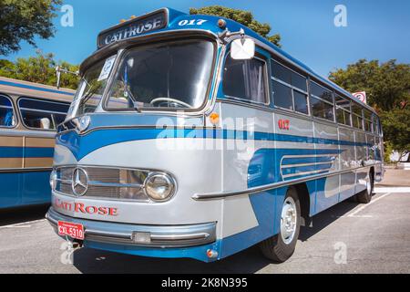 Vehicle Mercedes-Benz Monobloco O-321 H 1968 on display at Bus Brasil Fest (BBF 2021), held in ...