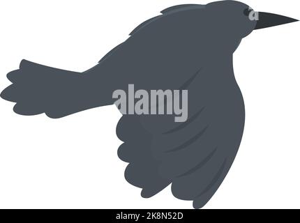 Fast fly crow icon cartoon vector. Raven bird. Ink flying. Fast fly ...