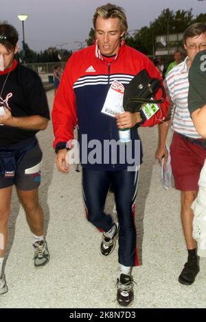 Budapest, Hungary 19980820: Geir Moen finished second in his 200 meters ...