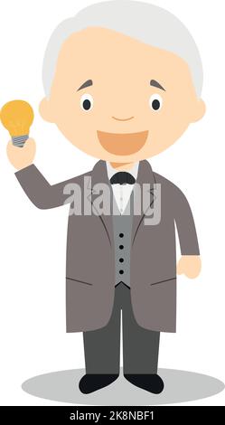 Thomas Edison cartoon character illustration Stock Vector Image & Art ...
