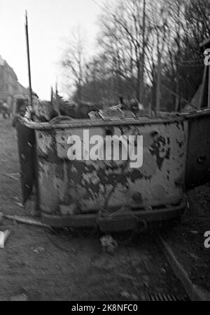 WW2 Oslo 19441231 The bomb attack on Oslo. Here the remains of a bombed ...