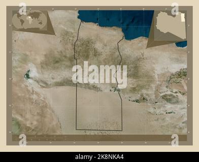 Al Butnan, district of Libya. High resolution satellite map Stock Photo ...
