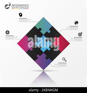 Puzzle piece infographics business concept. Modern design template ...