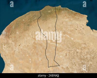 Al Jabal al Akhdar, district of Libya. High resolution satellite map ...