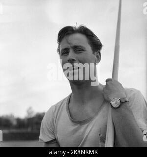 Hamar, 1956. Javelin Egil Danielsen comes home to Hamar after Olympic ...