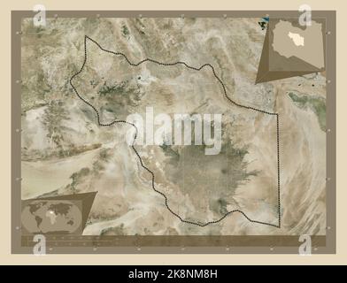 Al Jufrah, district of Libya. High resolution satellite map Stock Photo ...