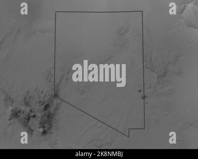 Al Kufrah, district of Libya. Grayscale elevation map with lakes and ...