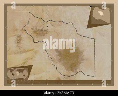 Al Jufrah, district of Libya. Low resolution satellite map Stock Photo ...