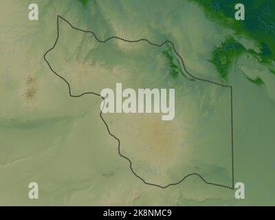Al Jufrah, district of Libya. Elevation map colored in wiki style with ...