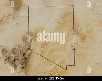Al Kufrah, district of Libya. Low resolution satellite map. Locations ...