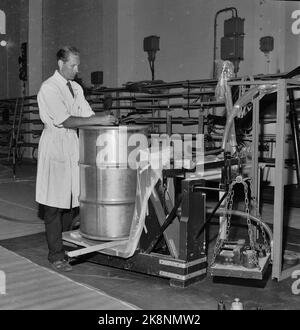 Halden, August 1959. Interior from the Halden reactor. Model of the ...