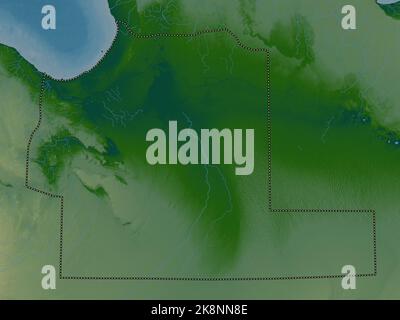 Al Wahat, district of Libya. Elevation map colored in wiki style with ...