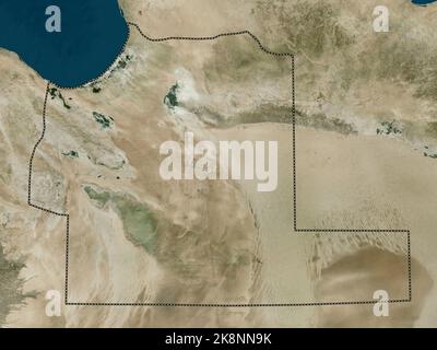 Al Wahat, district of Libya. High resolution satellite map. Corner ...
