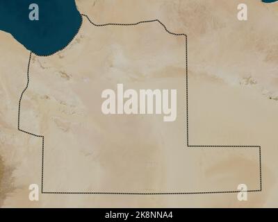 Al Wahat, district of Libya. Low resolution satellite map. Corner ...