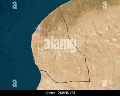 Benghazi, district of Libya. High resolution satellite map. Locations ...