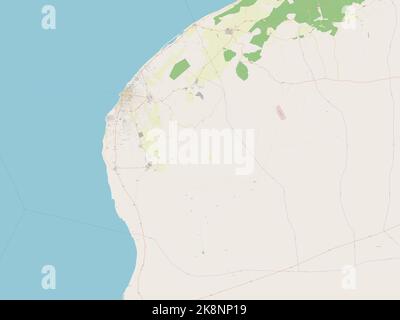 Benghazi, district of Libya. Open Street Map. Locations and names of ...