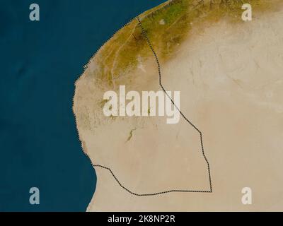 Benghazi, district of Libya. Low resolution satellite map. Locations ...