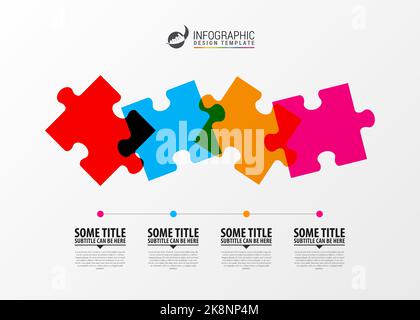 Infographics timeline design template, puzzle style, vector eps10 ...