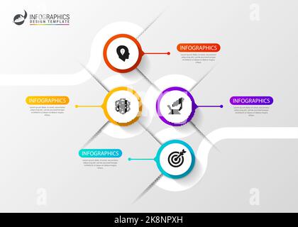 Abstract colorful business path. Timeline infographic template. Vector ...