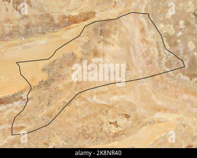 Sabha, district of Libya. High resolution satellite map. Locations of ...
