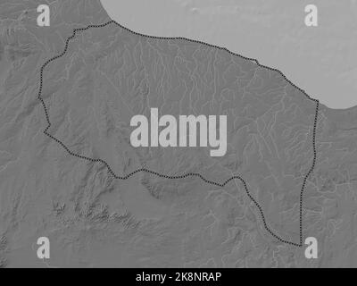 Surt, district of Libya. Elevation map colored in wiki style with lakes ...