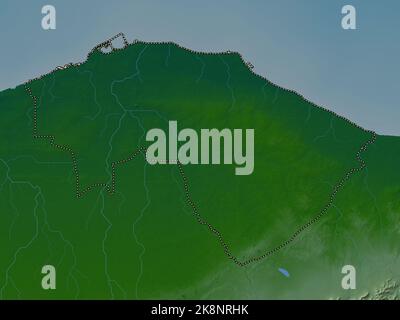Tripoli, district of Libya. Elevation map colored in wiki style with ...