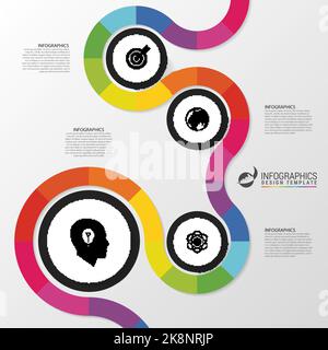Abstract colorful business path. Timeline infographic template. Vector ...