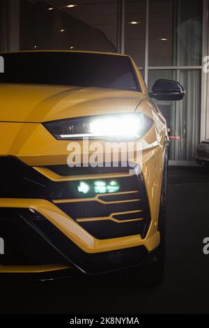 A Lamborghini Urus Front view with headlights On Stock Photo - Alamy