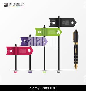 Timeline infographics. Flags. Vector illustration Stock Vector Image ...