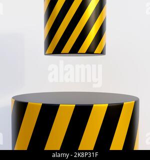 Hydraulic press close up isolated on white background. 3D Rendering ...