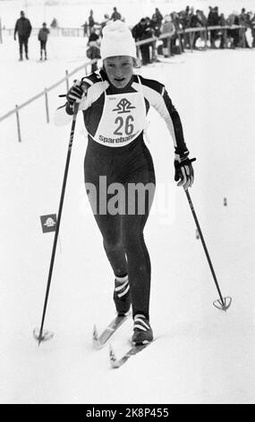 Eidsvoll 19 February 1981. Norwegian cross -country championships, men 15 km. Here No. 104 ...