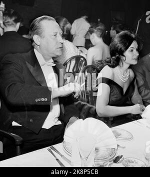 Oslo 1961. Actor Alfred Maurstad (t.v.) with his son Toralv Maurstad ...