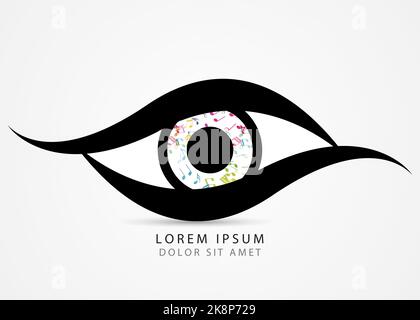 musical notes in the shape of a eye. Vector illustration Stock Vector ...