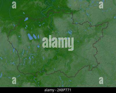 Alytaus, county of Lithuania. Colored elevation map with lakes and ...