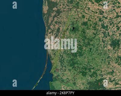 Klaipedos, county of Lithuania. Low resolution satellite map. Locations ...