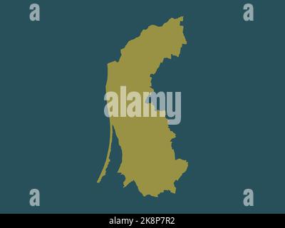Klaipedos, county of Lithuania. Solid color shape. Locations and names ...