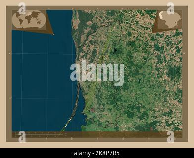 Klaipedos, county of Lithuania. Low resolution satellite map Stock ...