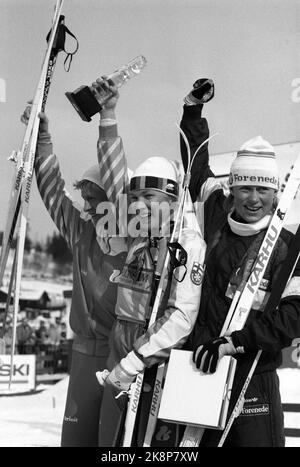 Oslo on March 17, 1988. The Norwegian relay team that won the men's 4 x ...