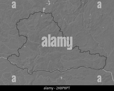 Taurages, county of Lithuania. Elevation map colored in sepia tones ...