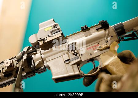 Heckler & Koch HK416 assault rifle, Sathonay-Camp, France Stock Photo ...