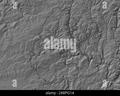 Diekirch, district of Luxembourg. Bilevel elevation map with lakes and ...