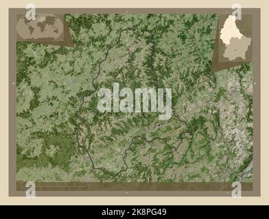 Diekirch, district of Luxembourg. High resolution satellite map ...