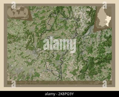 Luxembourg, district of Luxembourg. High resolution satellite map ...