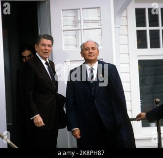 The Reykjavik Summit the meeting of USA President Ronald Reagan and ...