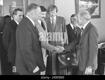 Oslo 19770524 Poland Prime Minister Piotr Jaroszewicz is on an official ...