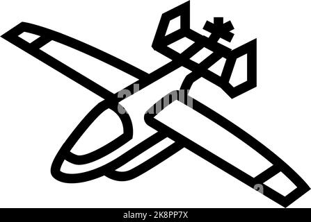 amphibious airplane aircraft line icon vector illustration outerwear ...