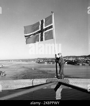 Karmøy 19551022 The opening of the Karmsund Bridge. The bridge that ...