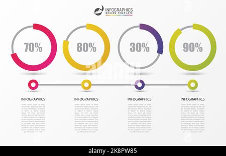 Timeline infographic. Loop process chart with 4 step on world map ...