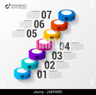 Abstract 3d stairs infographics or timeline template. Vector ...