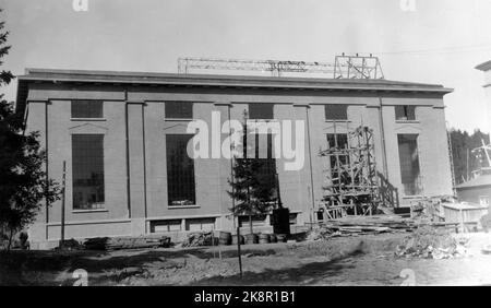 Oslo ca 1930 Smestad transformer station during construction. Exterior ...